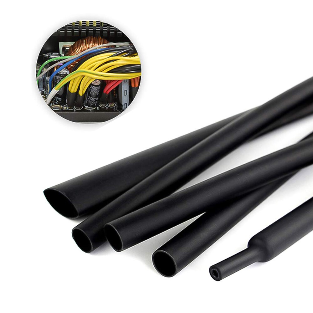 Set 100 bucati tuburi termocontractabile, lungime tub 10 cm, negre ...