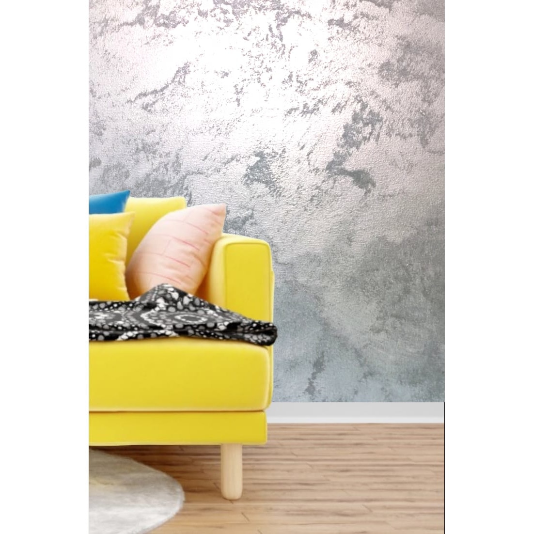 Set, Vopsea Decorativa Catifelata, Sirius, Argintiu, cu Perle de Sticla ...