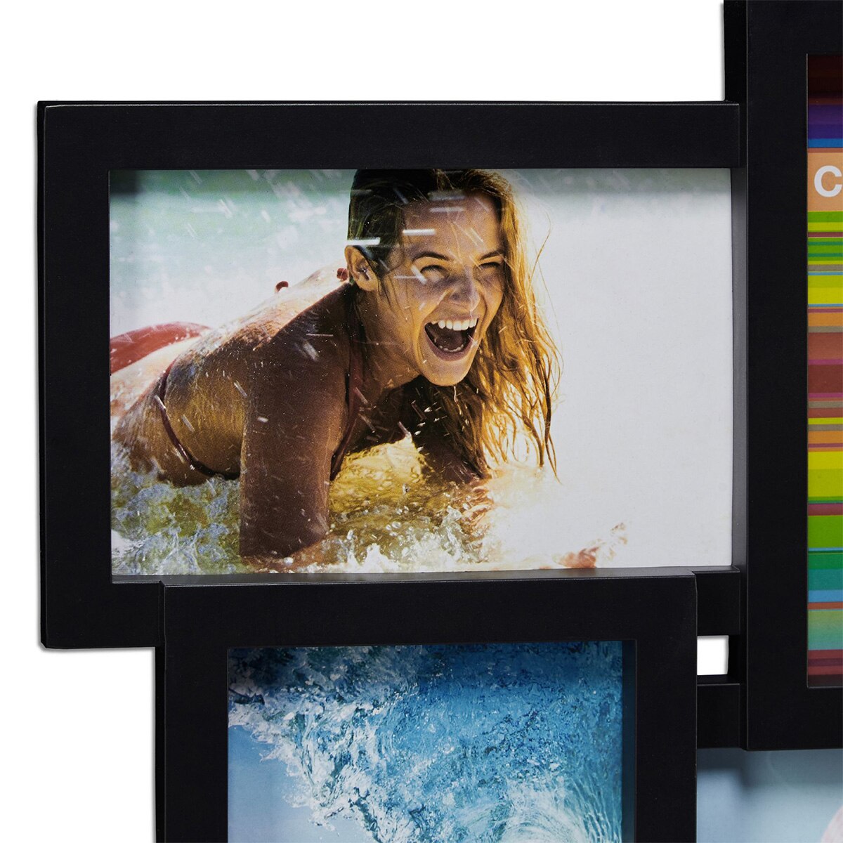 Rame foto, colaj 12 poze, negru, 81 x 30 cm - eMAG.ro