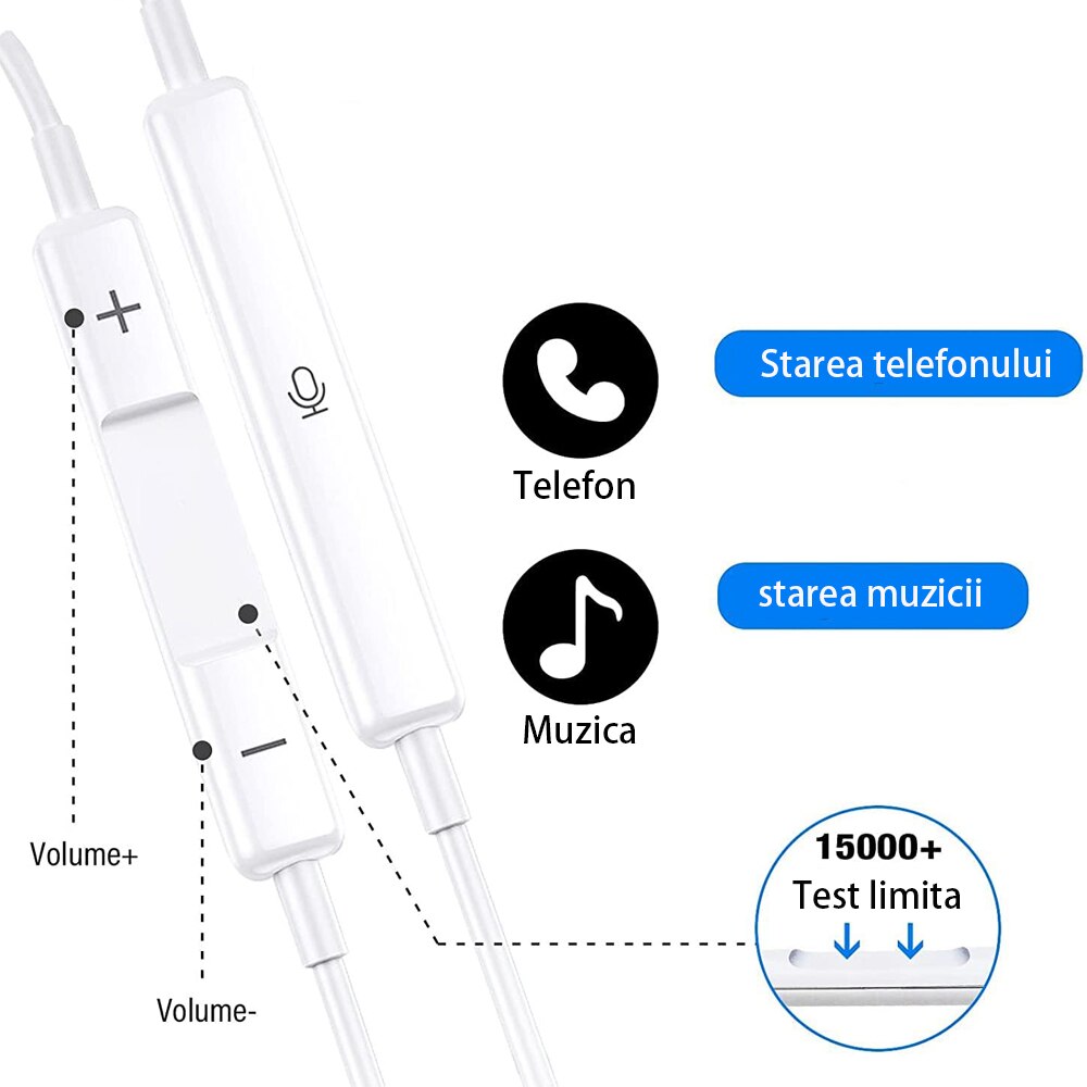 Casti, pentru iPhone/iPad, Lightning, cu conexiune bluetooth, bass ...