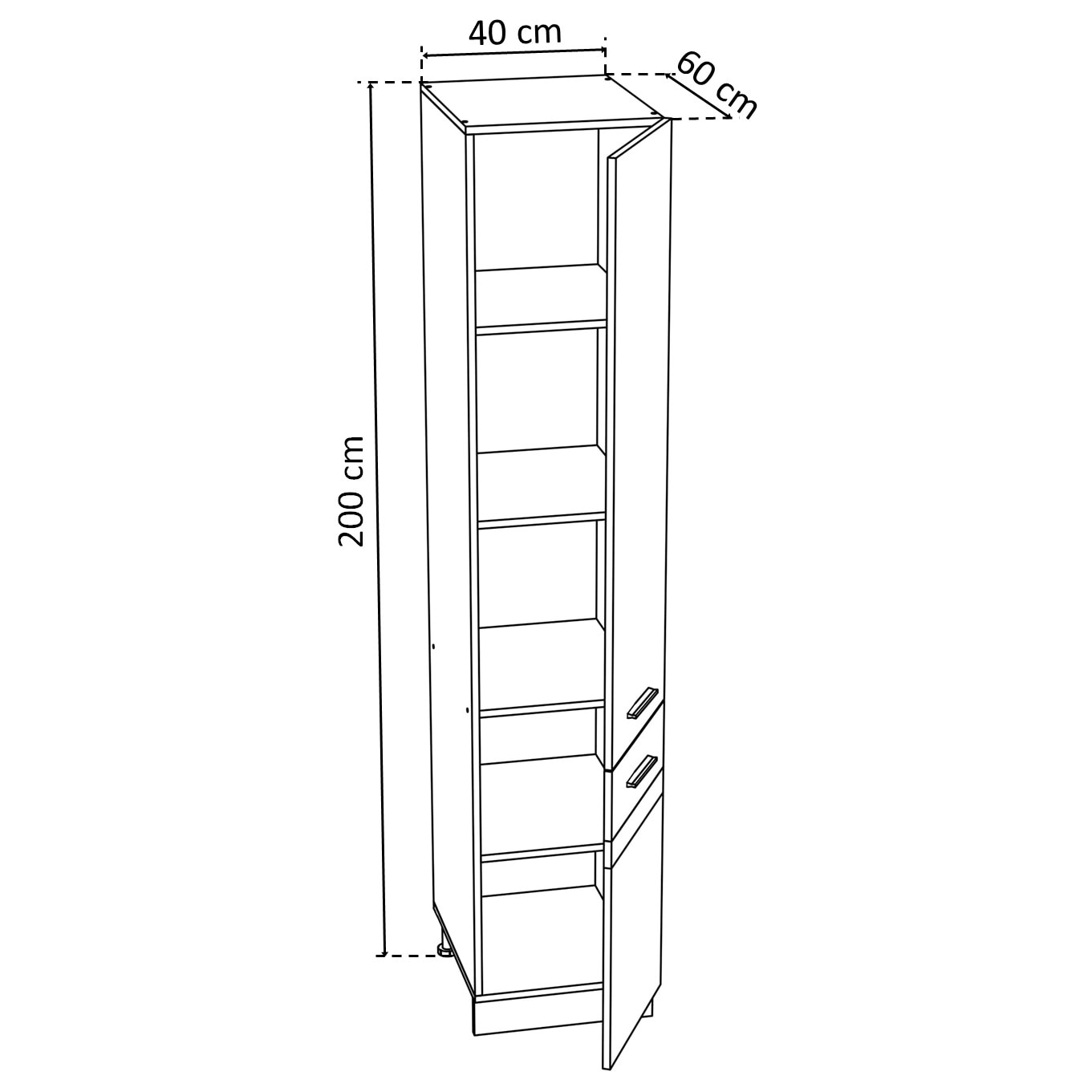 Soldat Expomob 40 YANA, 2 usi, dimensiune 40x60x200 cm, culoare corp ...
