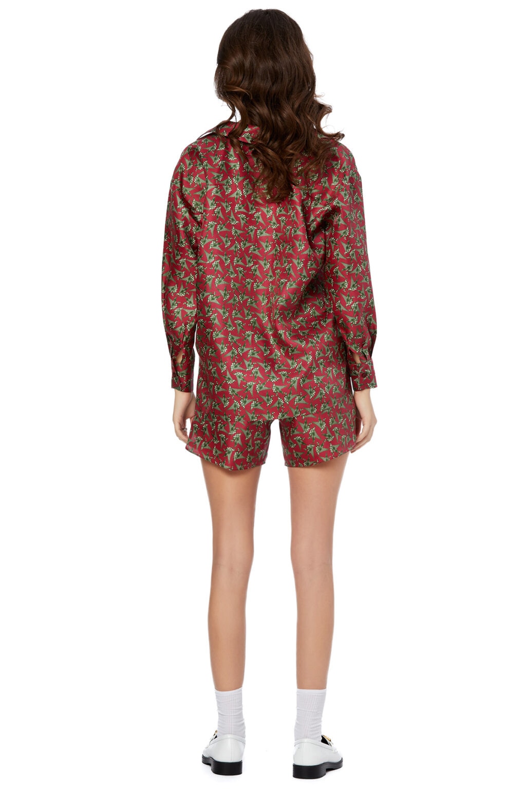 Camasa Framboise Simona din matase zmeurie cu imprimeu M - eMAG.ro