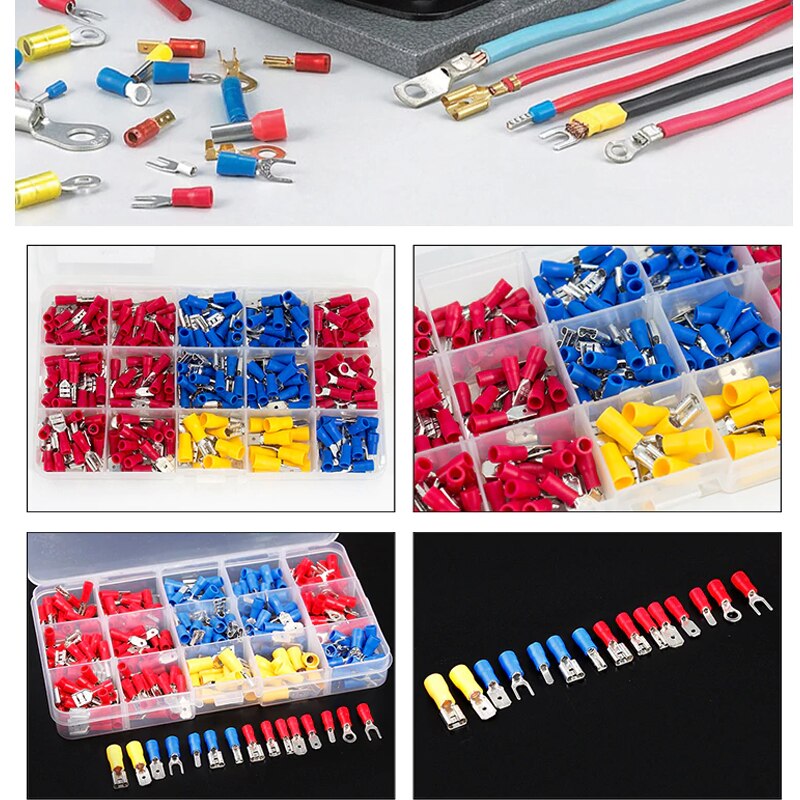 Set 280 papuci electrici, Rerminale de sertizare, Rotund, In forma de ...
