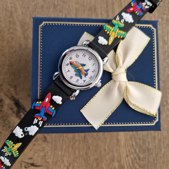 Ceas copii avion, negru - eMAG.ro