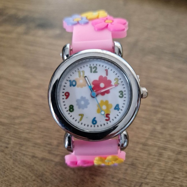 Ceas copii floricele, roz - eMAG.ro