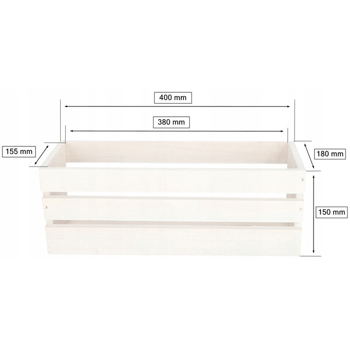 Ghiveci balcon, Kotarbau, Lemn, Alb - eMAG.ro