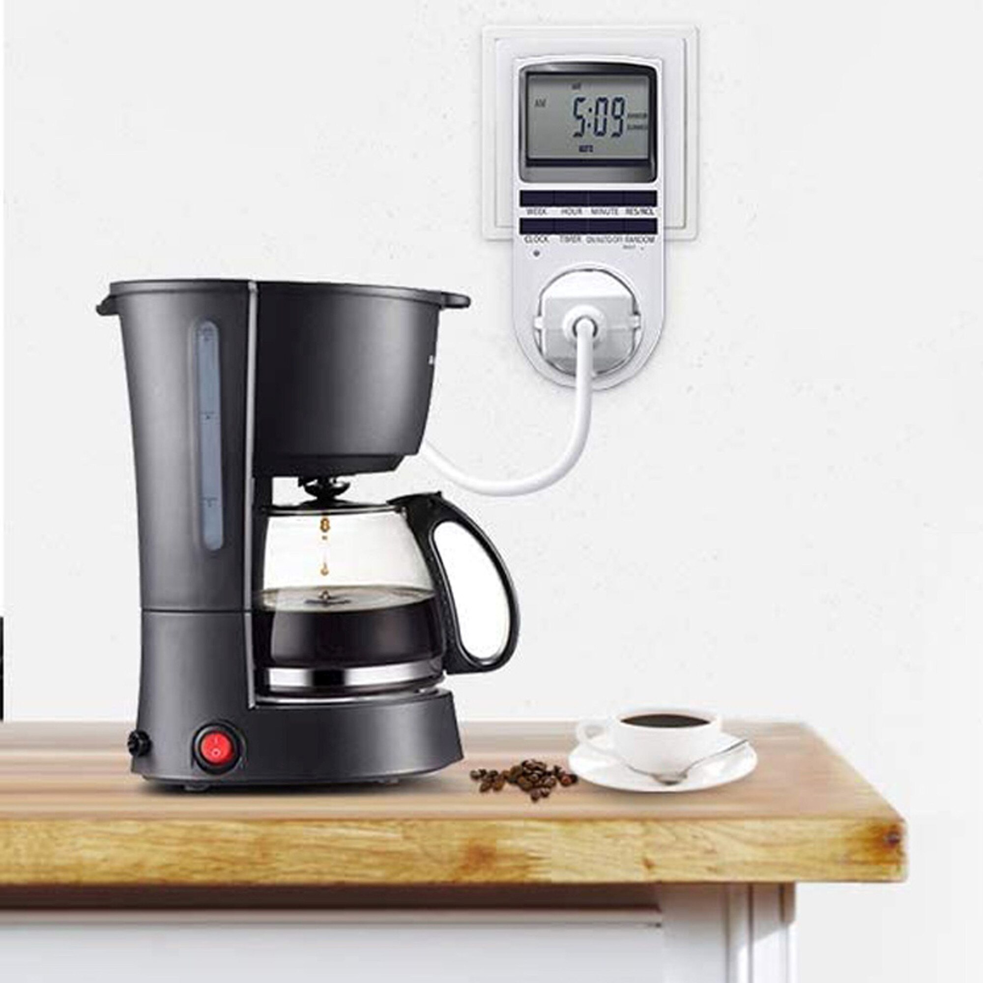 Timer Programabil RETOO HomeSmart, Priza Interna Cu LCD, 10 Programe ...