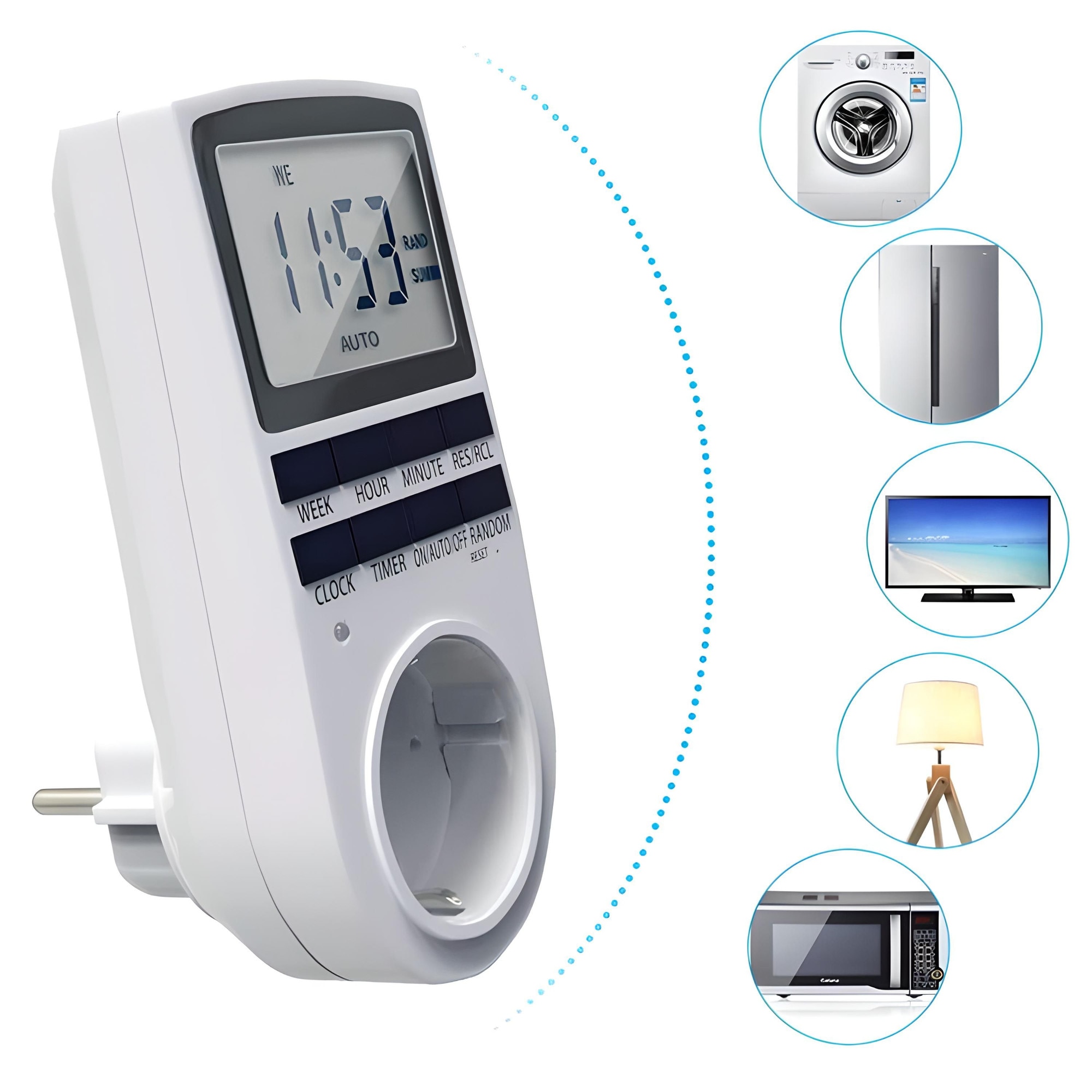 Timer Programabil RETOO HomeSmart, Priza Interna Cu LCD, 10 Programe ...