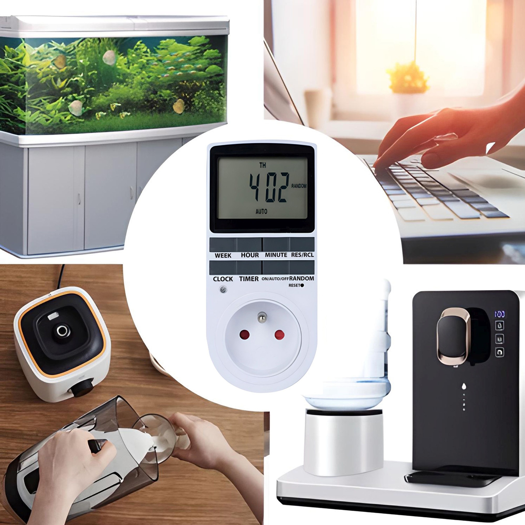 Timer Programabil RETOO HomeSmart, Priza Interna Cu LCD, 10 Programe ...