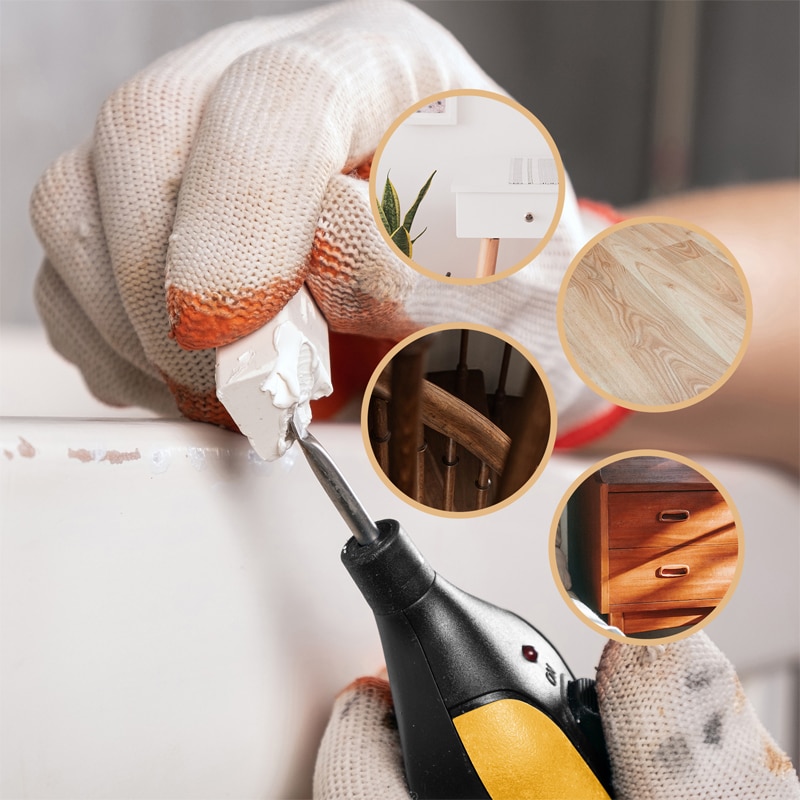 Kit de reparatie parchet si pardoseli laminate, mobila, 17 piese - eMAG.ro