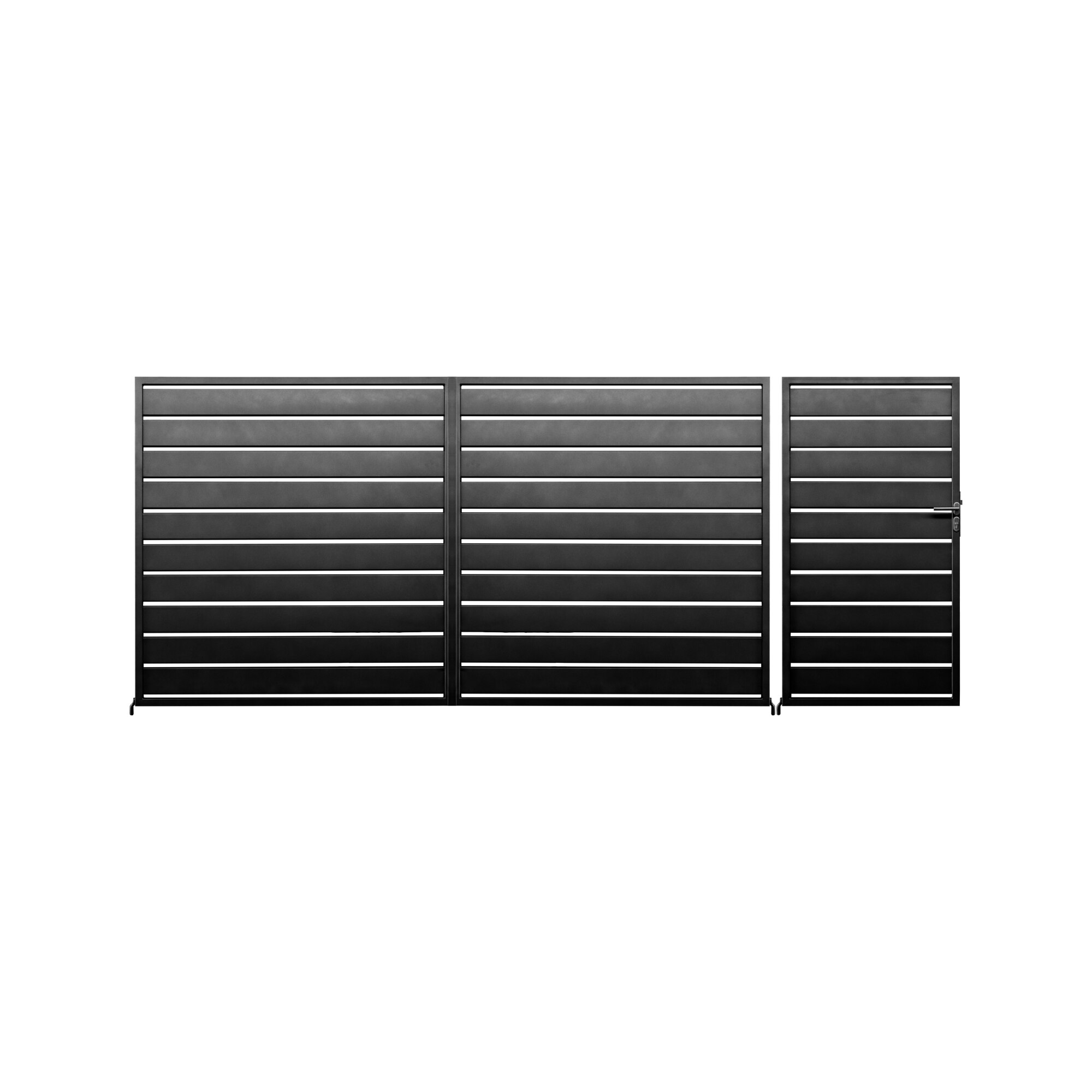 Set porti auto si poarta pietonala 1C, negru mat, 4500X1800 mm - eMAG.ro