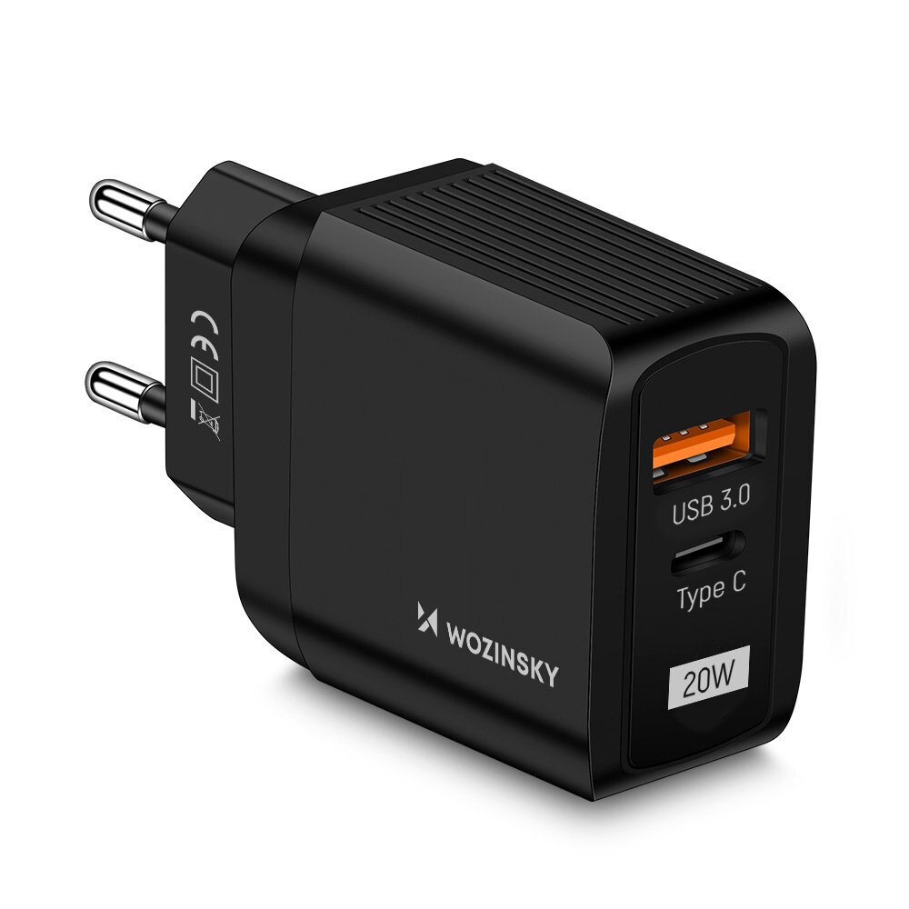 Telefon Töltő Wozinsky Wc001 Usb Type C Usb C Portos Fekete