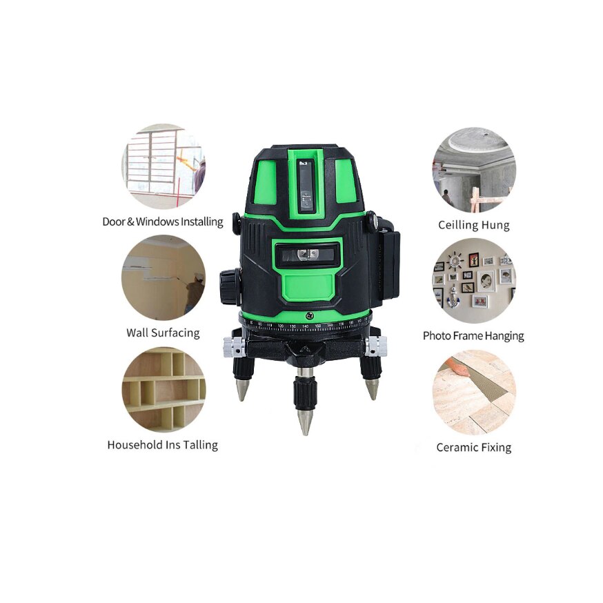 Nivela cu laser verde in 3 linii de mare precizie, rotire 360 grade ...