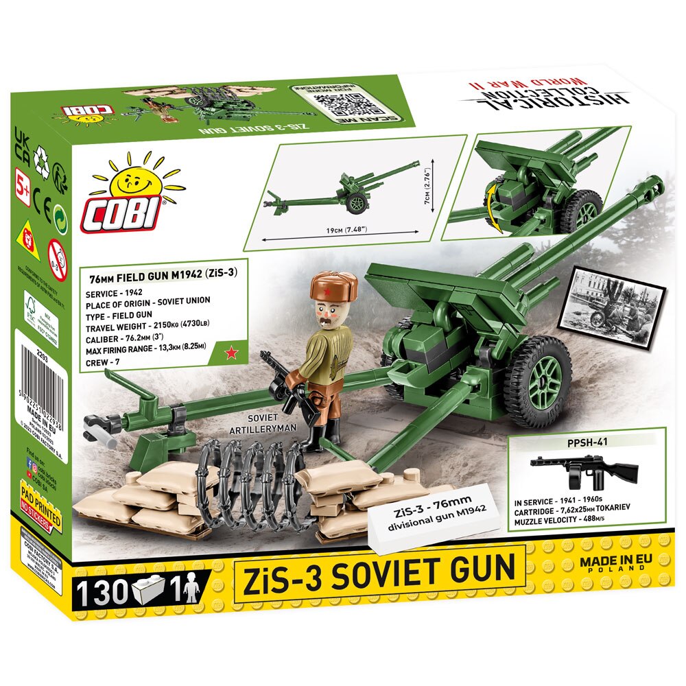 Конструктор Cobi ZiS-3 Soviet Gun, 130 части - eMAG.bg