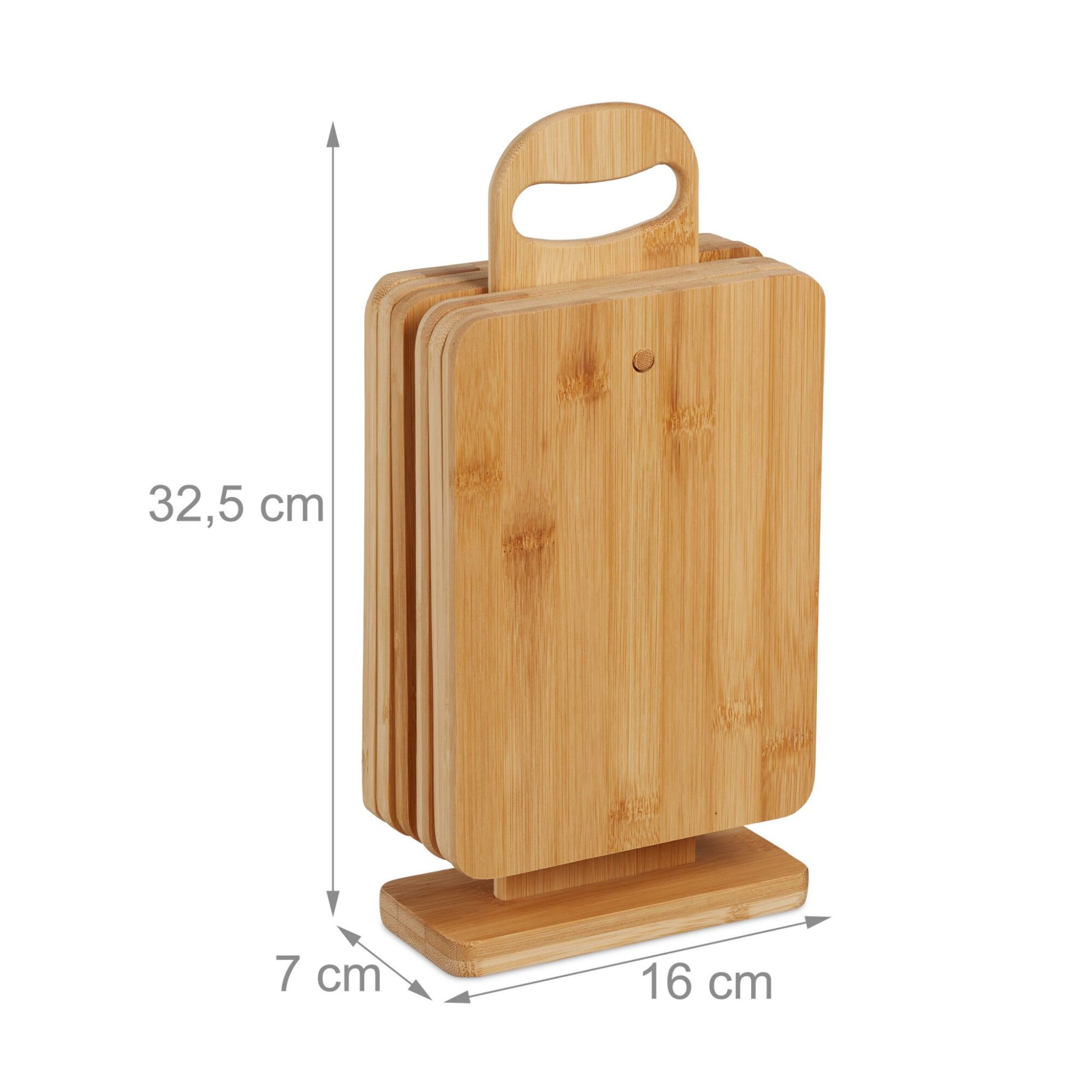 Set 6 tavi servire cu suport, din bambus, 32,5 x 16 x 7 cm, maro - eMAG.ro