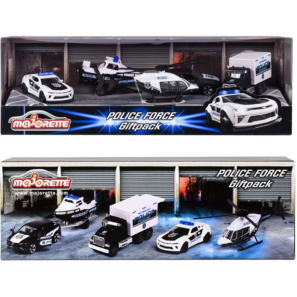 Set masinute Majorette Police Force cu 5 vehicule de interventie - eMAG.ro