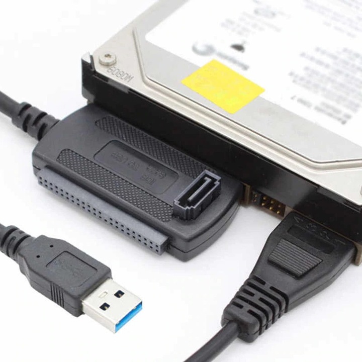 Adaptor USB la IDE si SATA RETOO Connect, Compatibil HDD 2.5"/3.5", DVD ...
