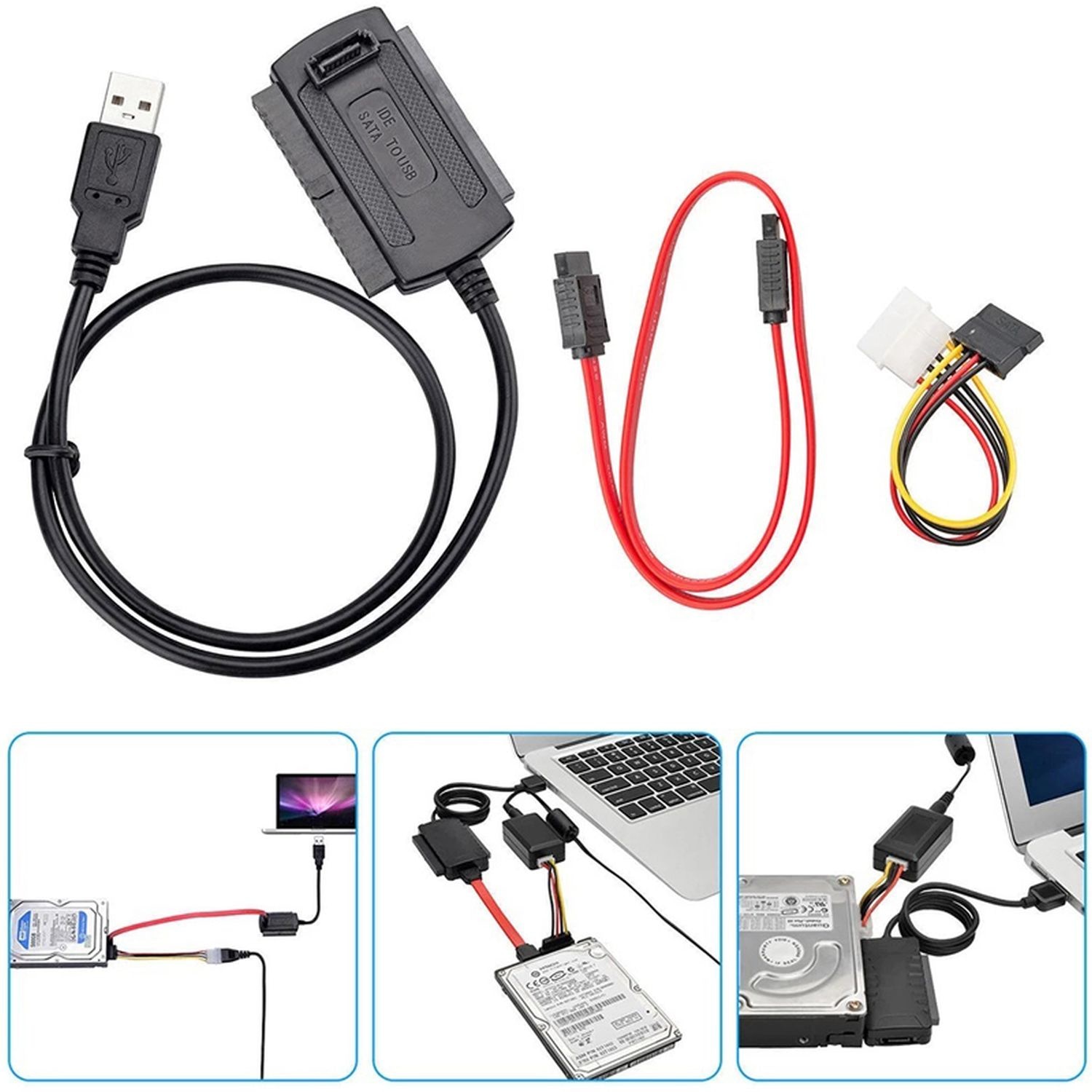 Adaptor USB la IDE si SATA RETOO Connect, Compatibil HDD 2.5"/3.5", DVD ...