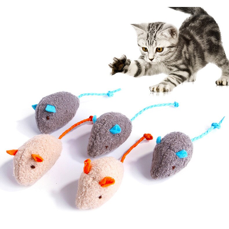 Set 3 jucarii cu catnip pisici, Fetru, Model soricei, Multicolor - eMAG.ro