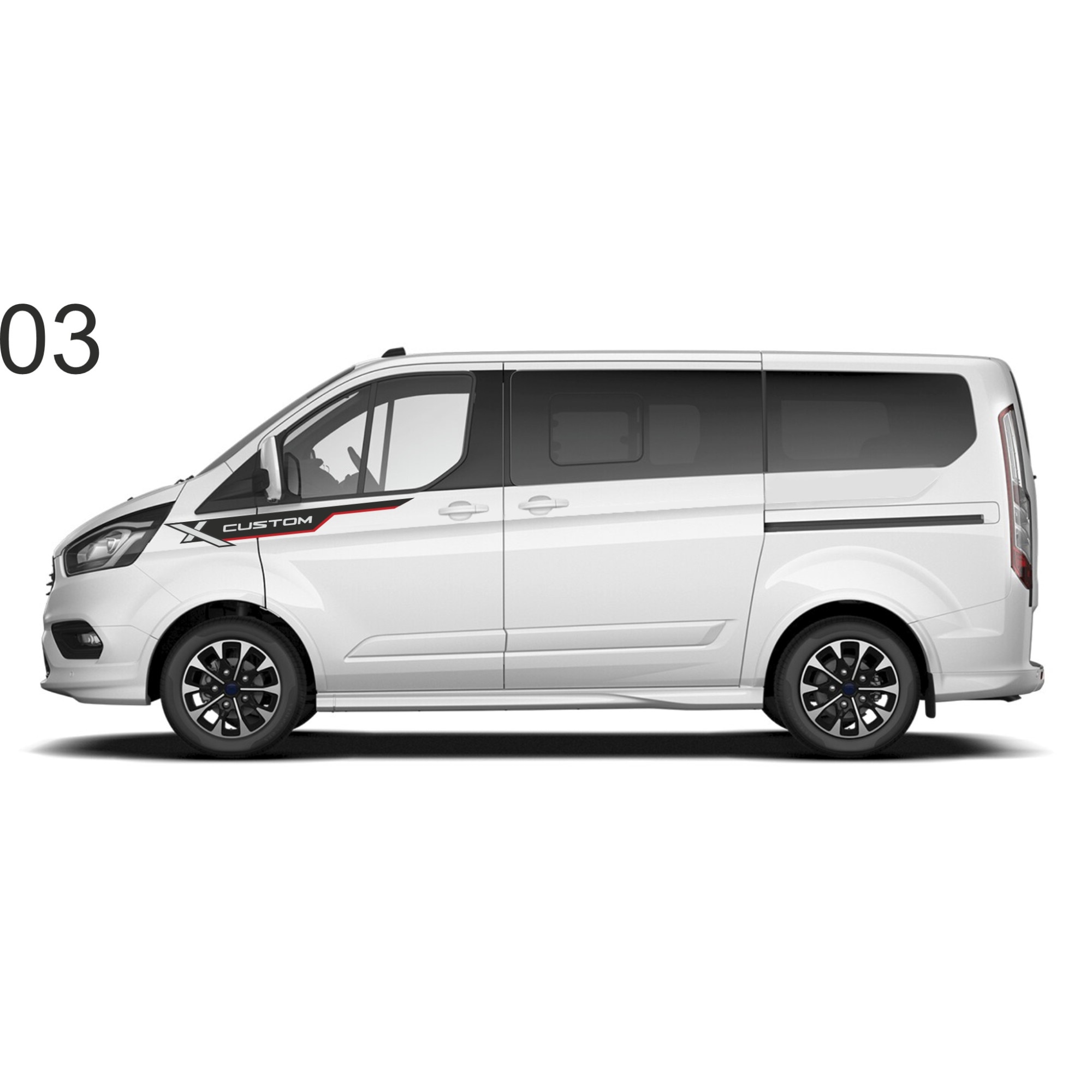 Autocolante auto pentru Ford Transit/Custom/Tourneo, CarStickers, Negru ...