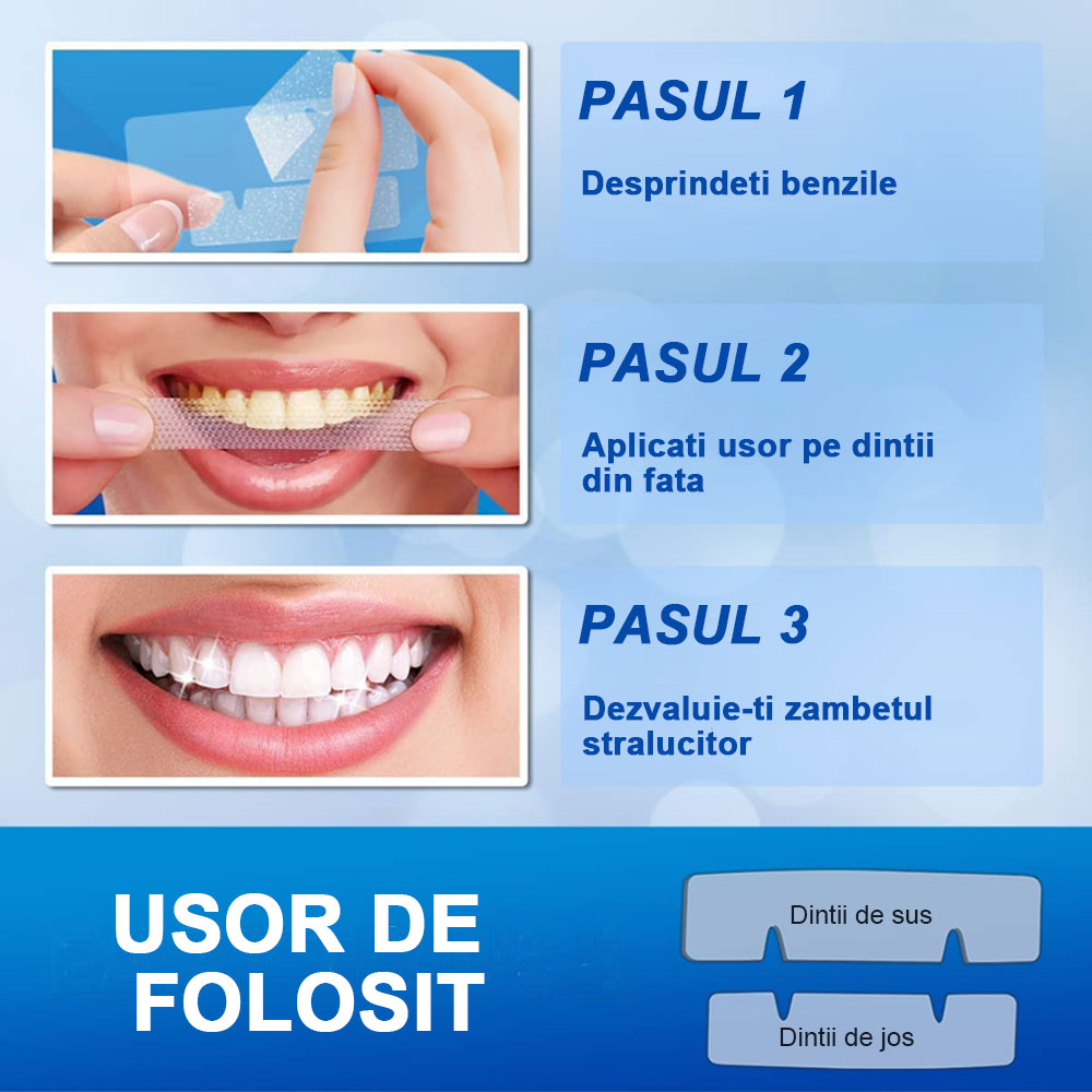 Set benzi albire dinti 5D, Vaxiuja, 28 Bucati - eMAG.ro