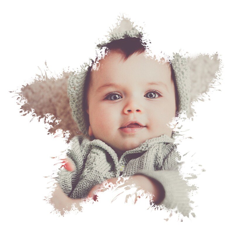 Sticker Decorativ Personalizat cu poza dorita, Model Stea, 55 cm ...
