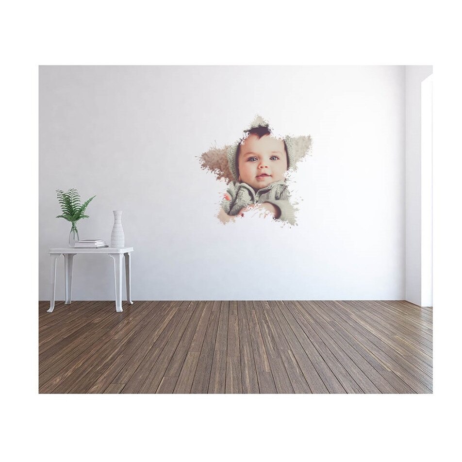 Sticker Decorativ Personalizat cu poza dorita, Model Stea, 55 cm ...