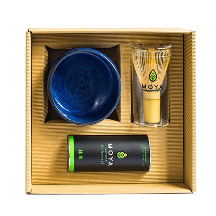 Set ceai Matcha Traditional Start KAZE, 3 piese si cutie depozitare ...