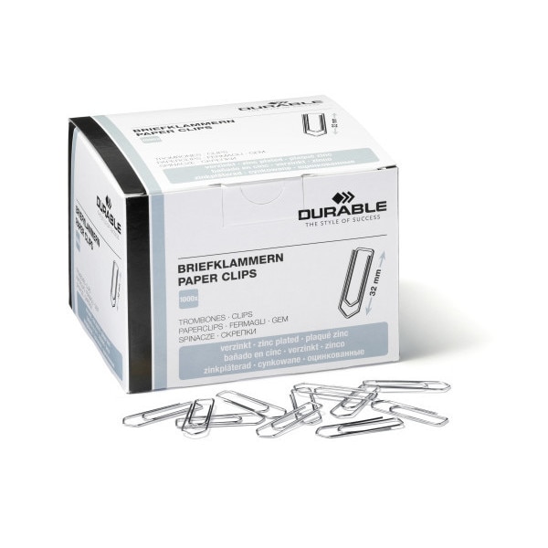 Agrafe pentru birou, DURABLE, 32mm, Alb/Argintiu, 1000buc - eMAG.ro