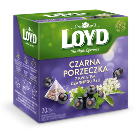 Ceai cu coacaze negre si floare de soc, Loyd, 20 pliculete, 40g - eMAG.ro