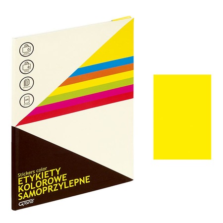 Set 25 etichete autocolante, Grand, A4, Galben - eMAG.ro