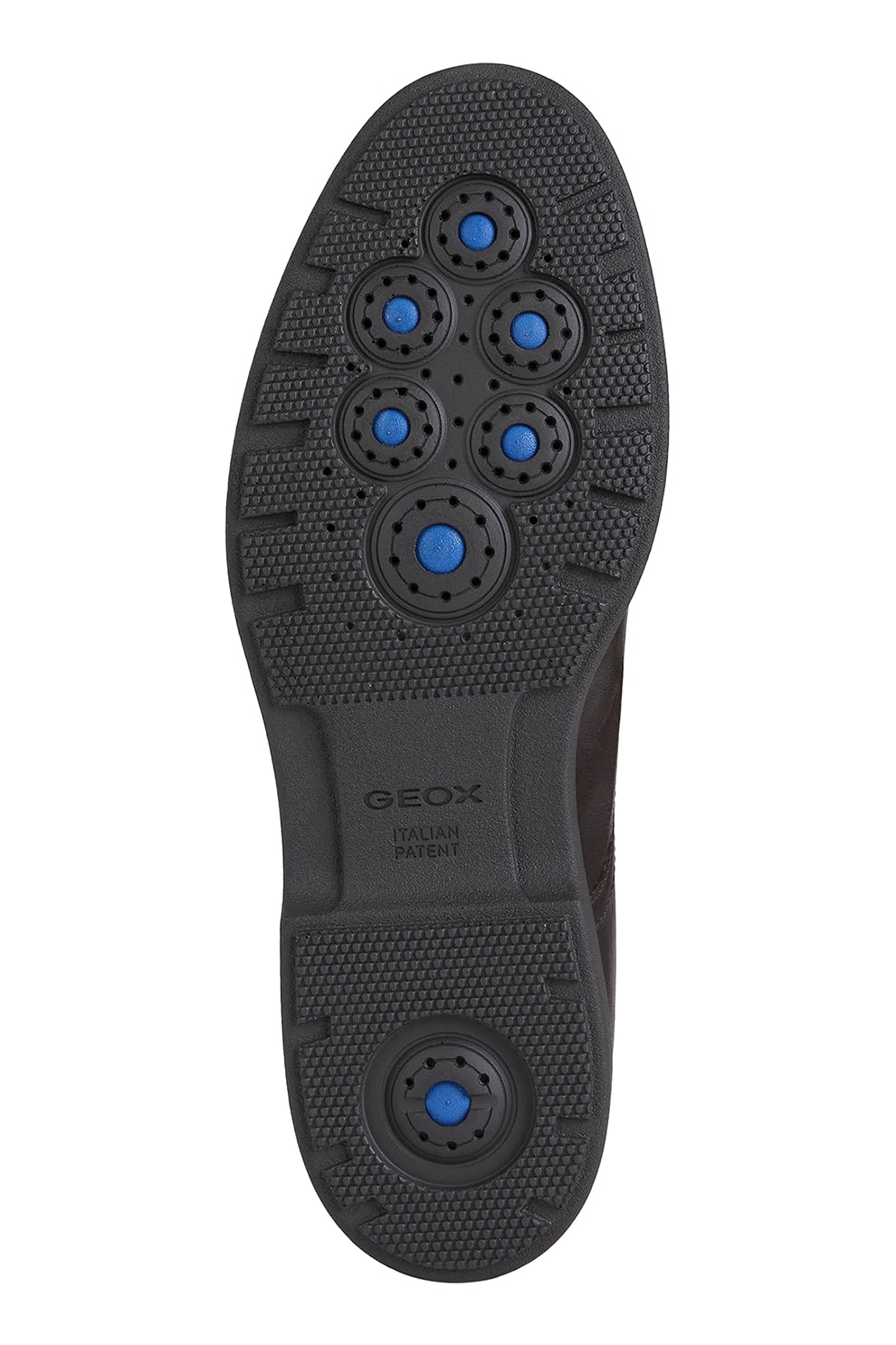 Geox, Pantofi de piele cu logo, Maro inchis, 43 - eMAG.ro