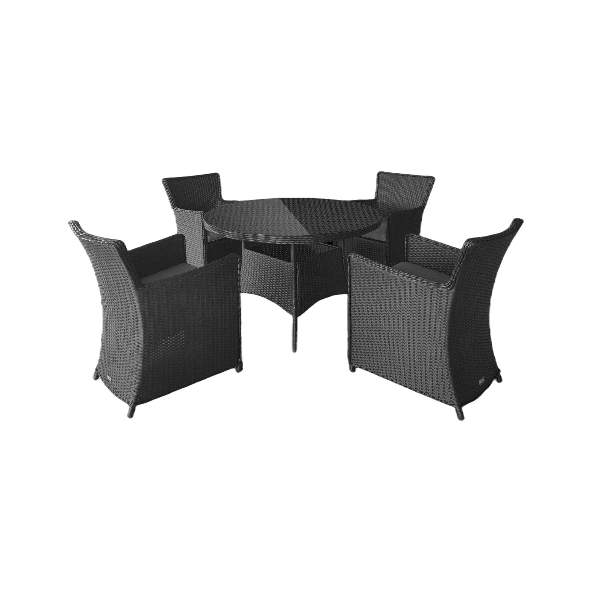 Set mobilier gradina, Tessa, Perne incluse, Ratan/Aluminiu, Negru - eMAG.ro