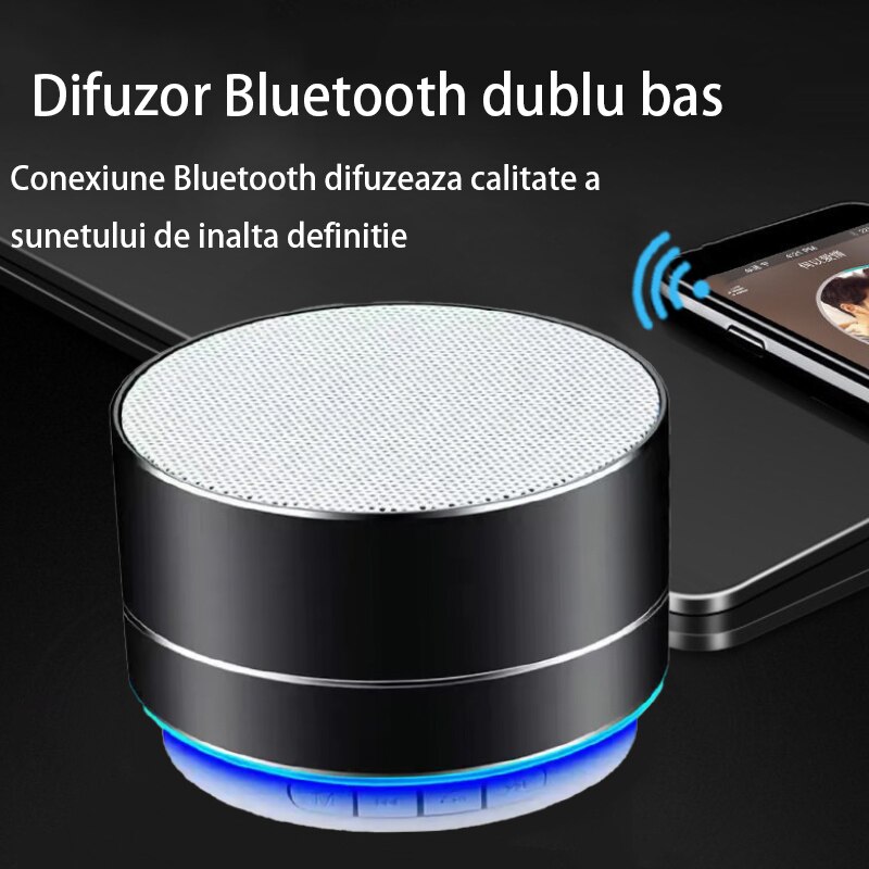 Mini boxa portabila, Vaxiuja, Bluetooth 3.0, 300mAh, Negru - eMAG.ro