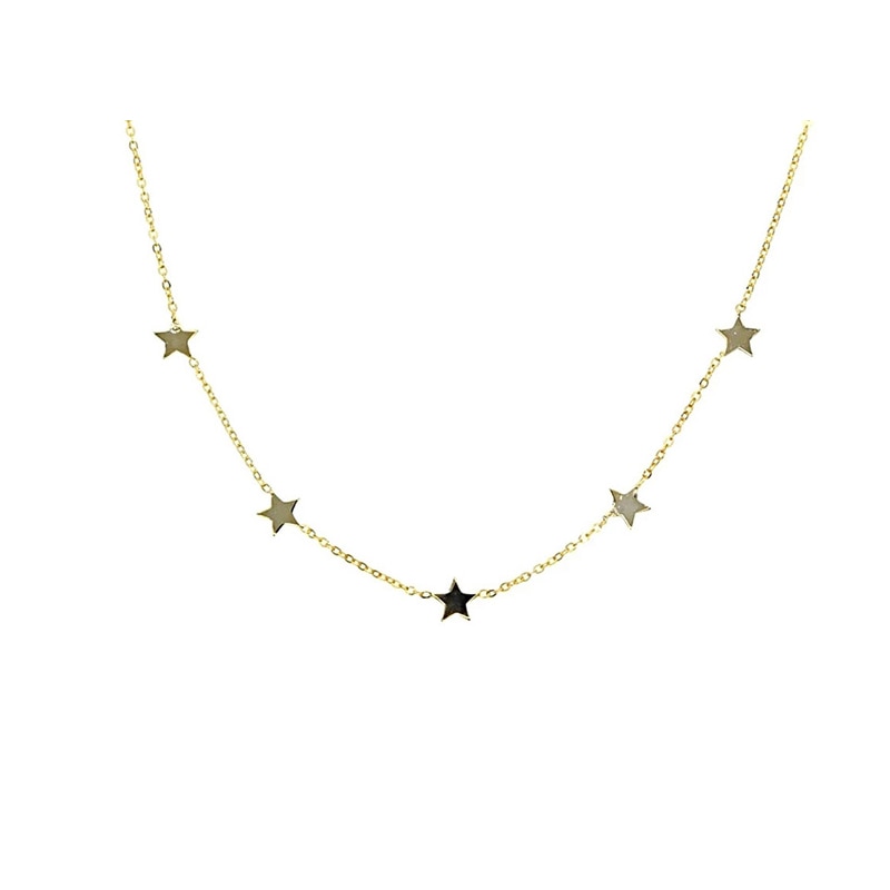 Lantisor din argint placat cu aur 18K cu stelute - eMAG.ro