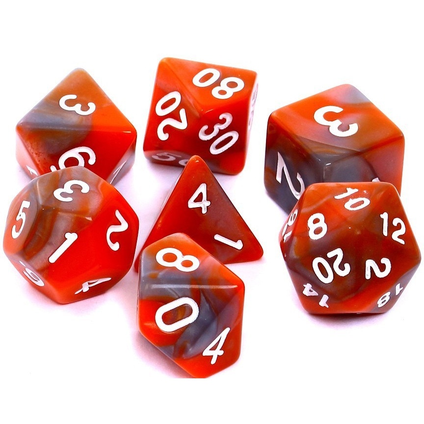 Set de zaruri, Rebel, Portocaliu/Gri, 7 bucati - eMAG.ro