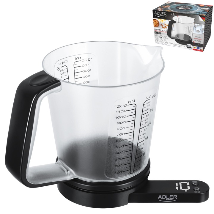 Cantar De Bucatarie, Adler, AD 3178, 5 Kg, 1g, Tara, Functie Cantarire lichide, Display, Plastic ...