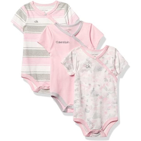 Set 3 Body-uri pentru fetite, Calvin Klein, roz, 6 - 9 l - eMAG.ro