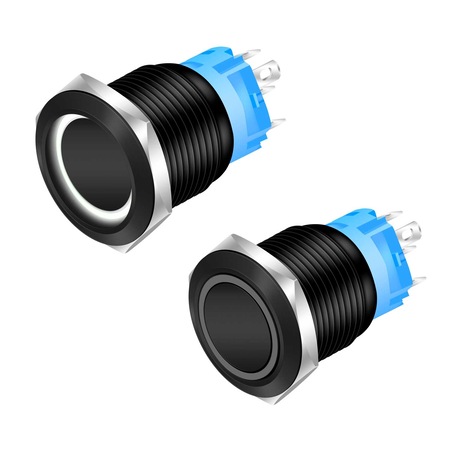 Buton Push Negru 19mm cu Retinere si Led Alb - eMAG.ro