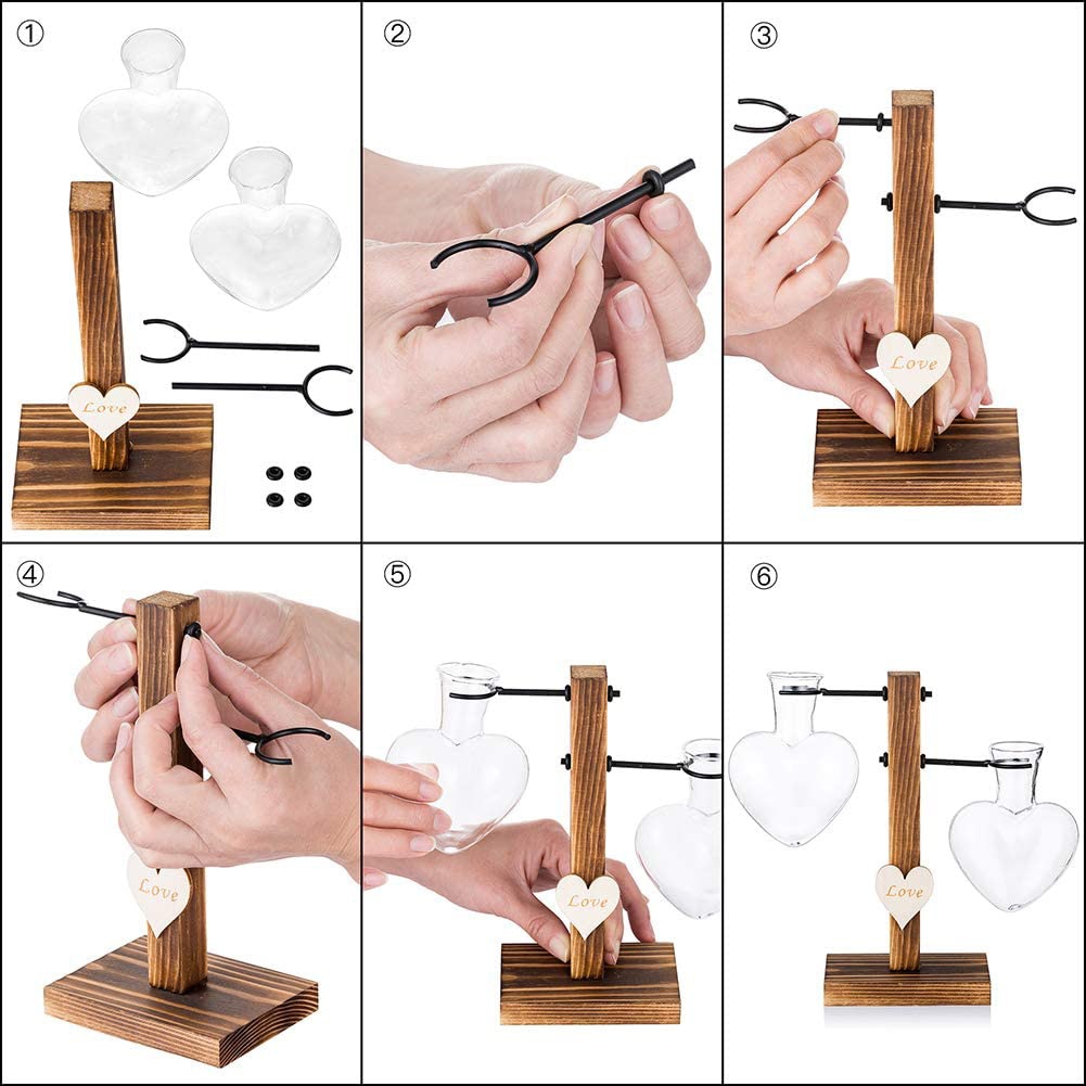 Vaza hidroponica decorativa, Inima, OYULAF, Maro/Transparent - eMAG.ro