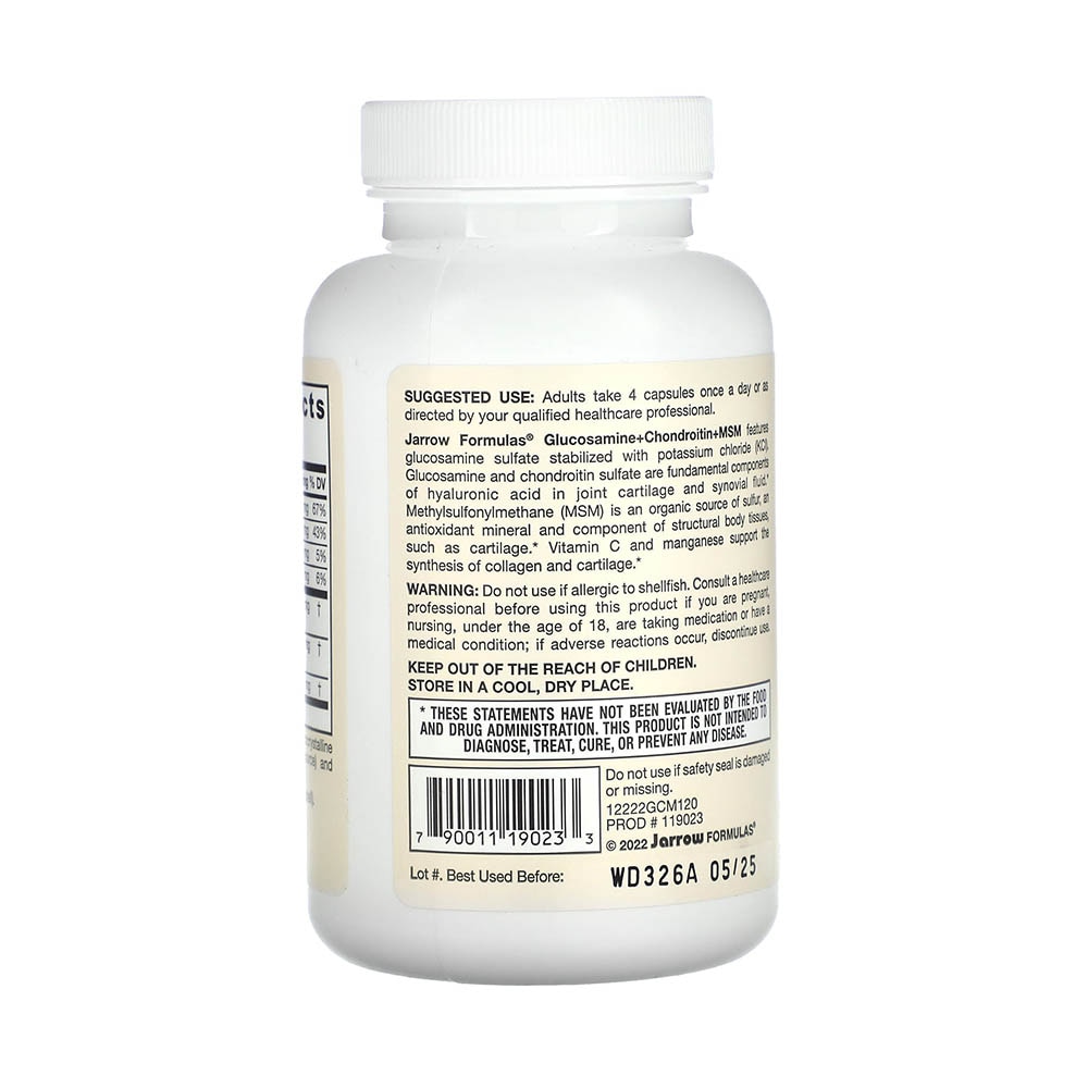 Glucosamine + Chondroitin + MSM, Jarrow Formulas, 120 capsule - eMAG.ro