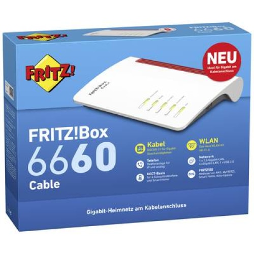 AVM FRITZ!Box 6660 Cable WLAN router modemmel Beépített modem: Kábel 2. ...