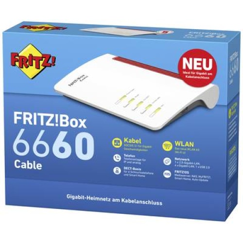 AVM FRITZ!Box 6660 Cable WLAN router modemmel Beépített modem: Kábel 2. ...