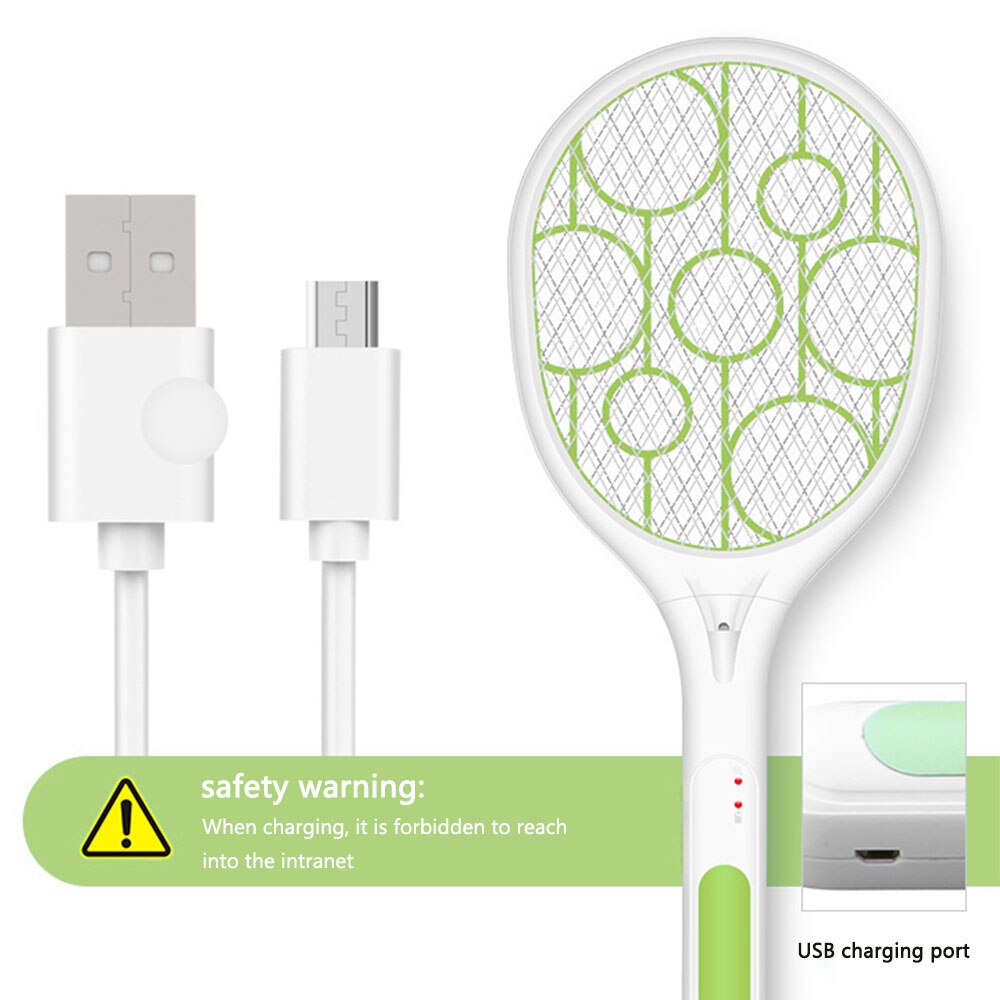 Plici electric de tantari/muste, Reincarcabil, USB, Alb/Verde - eMAG.ro