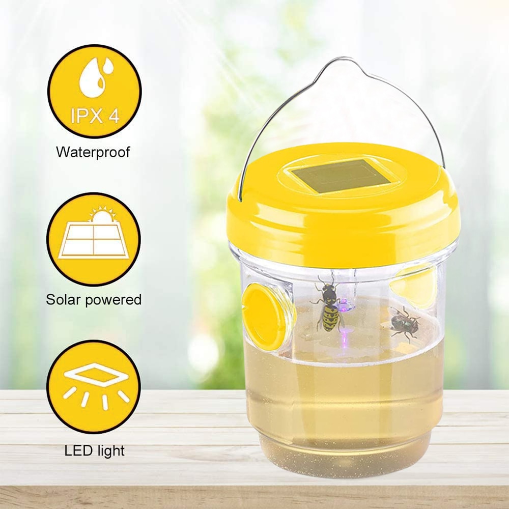 Set 2 capcane pentru viespi, Suspendat, Energie solara, Transparent ...