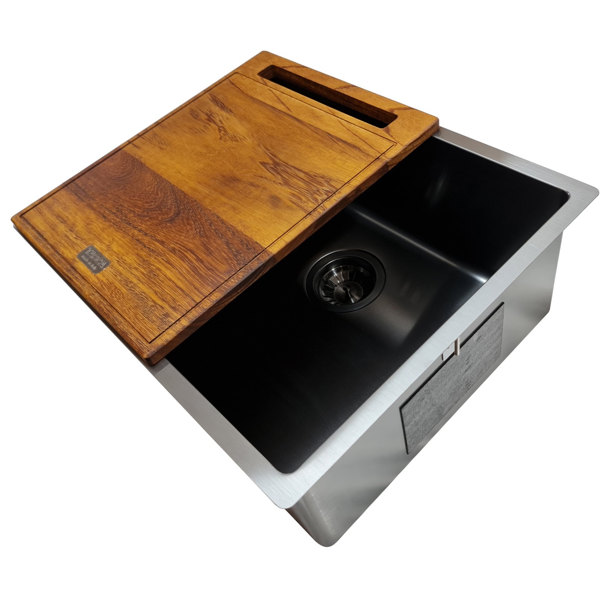 Tocator lemn CookingAid Tasca Premium, lemn esenta tare Iroko, 436mm x ...