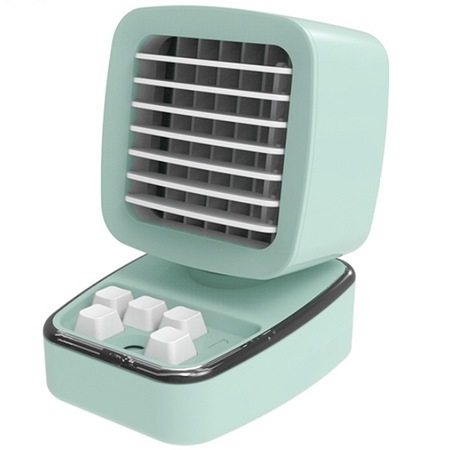 Mini racitor portabil de aer, 3 functii, racire, umidificare, lumina ...