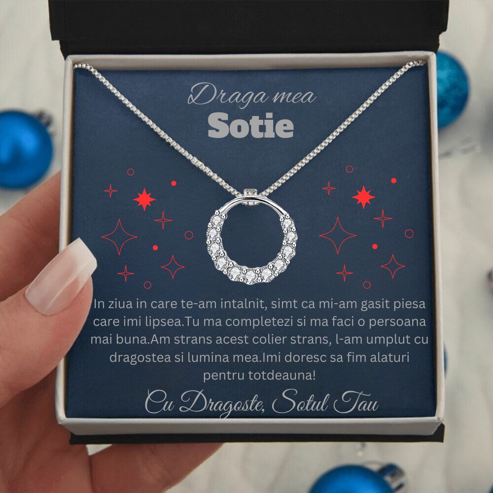 Set cadou Colier din Argint 925, cutie personalizata si felicitare cu ...