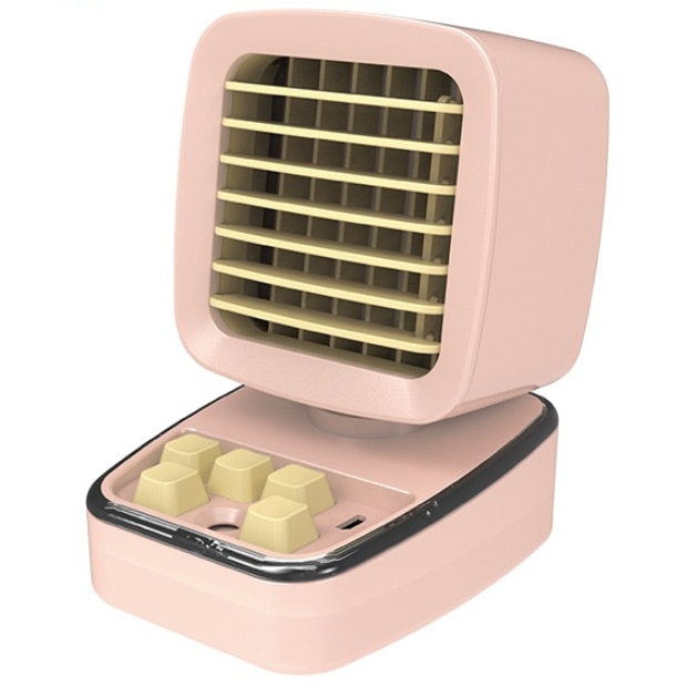 Mini racitor portabil de aer, 3 functii, racire, umidificare, lumina ...