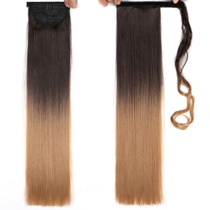Extensie de par Coada par Ombre Blond Miere, dreapta, cu suvita ...